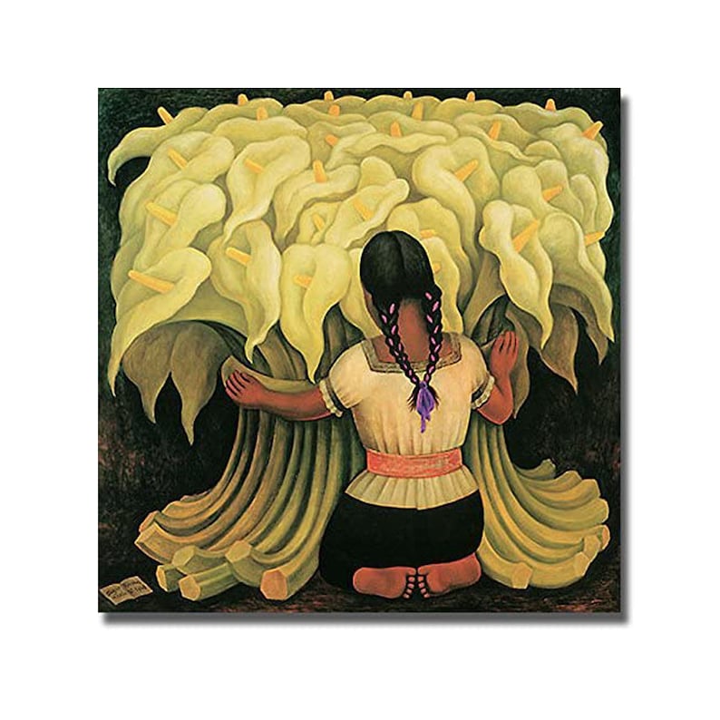 Diego Rivera 'girl With Lilies' Gallery-wrapped Canvas Wall Art (24 in ...