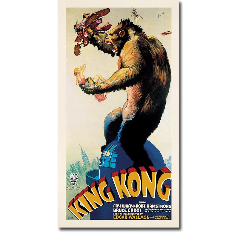 Anonymous 'king Kong, 1933' Gallery-wrapped Canvas Wall Art (24 in X 12 ...