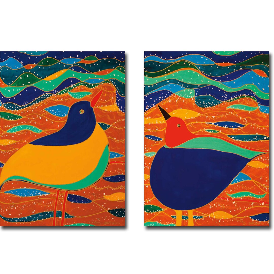 Dawn Oman 'shore Bird I & II' 2-pc Canvas Giclee Indigenous Wall Art ...