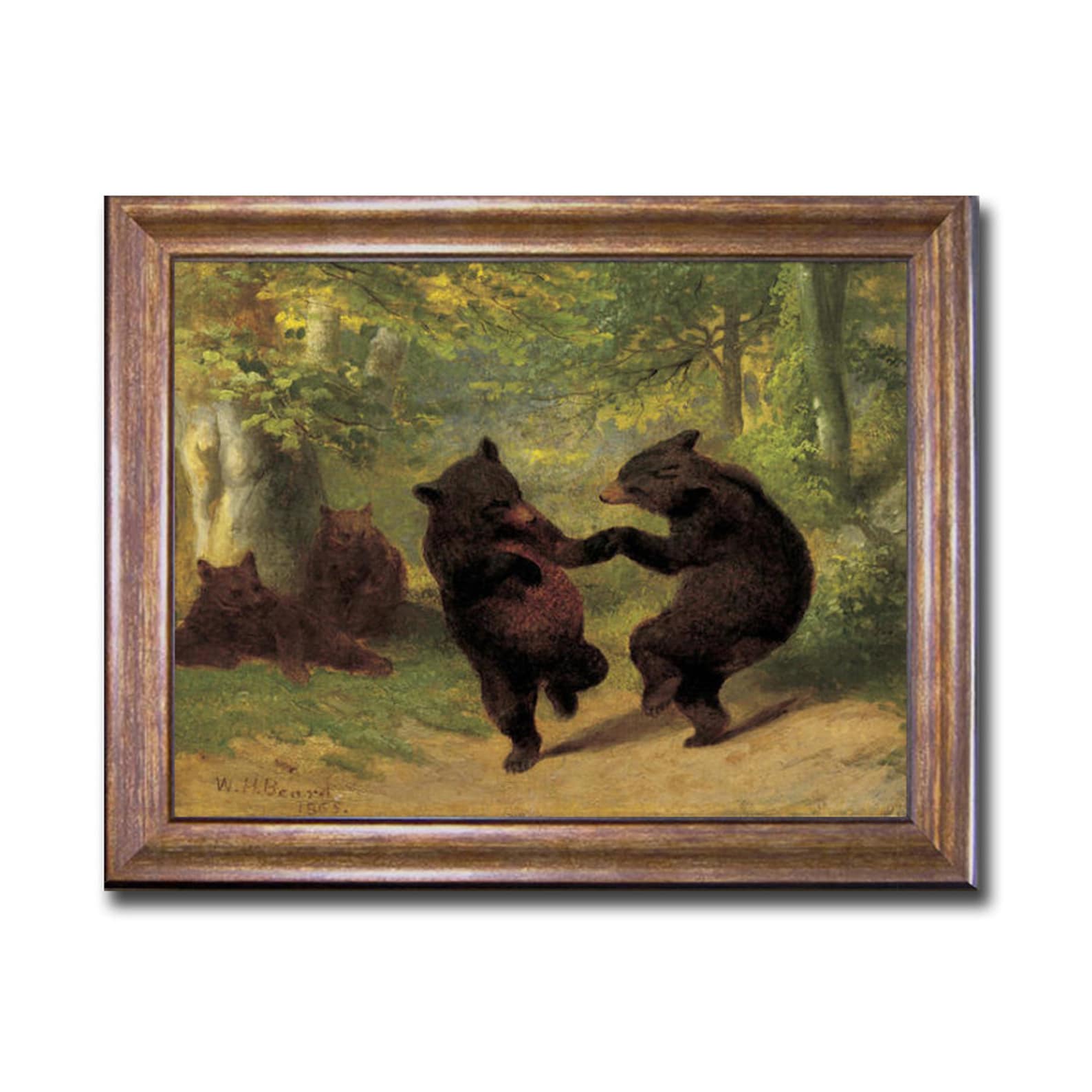 William Beard 'dancing Bears' Bronze-framed Canvas Wall Art (16 in X 20 ...