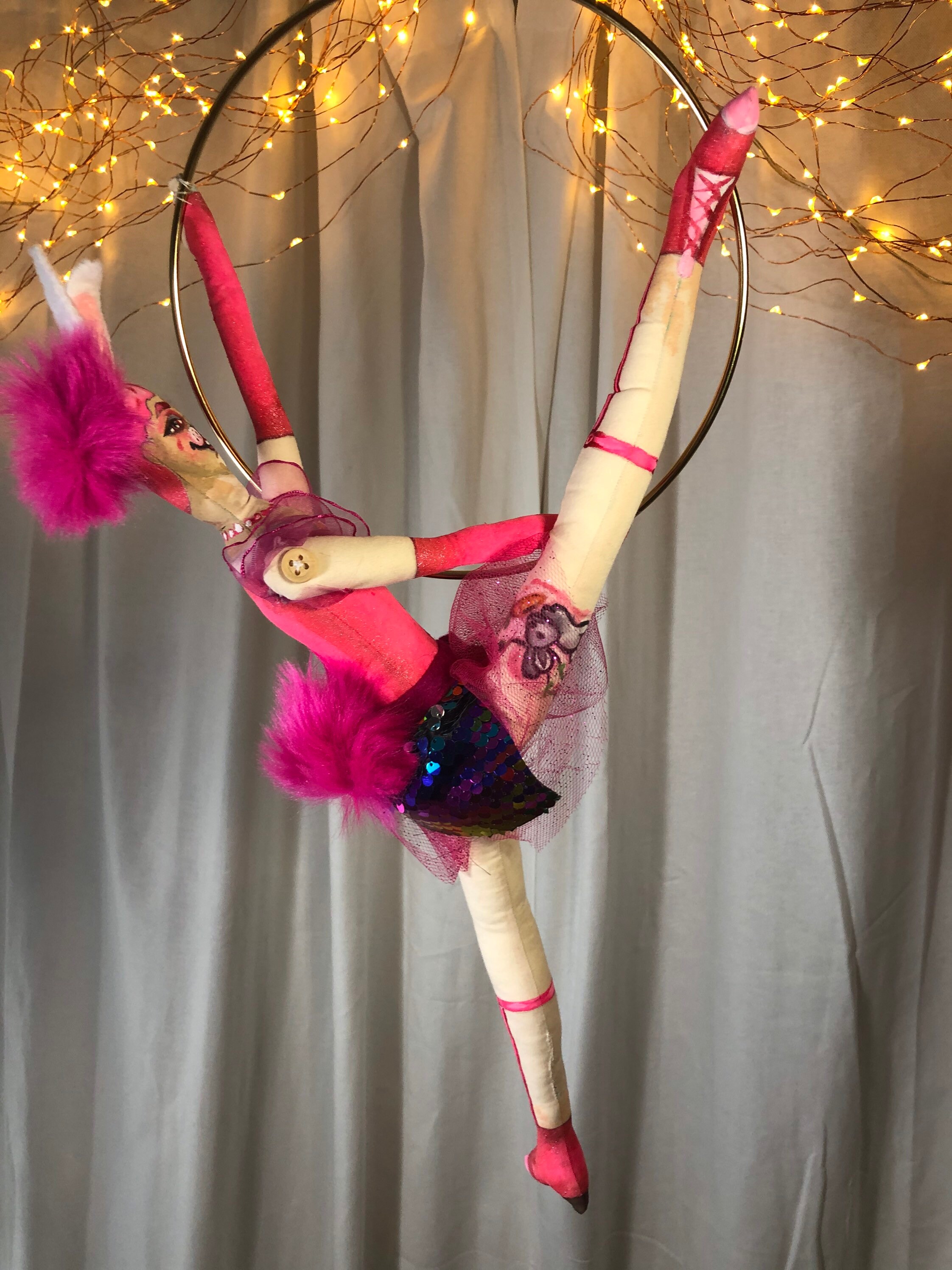 Doll, “BUNNY”, Trapeze Artist, Pink. - Etsy