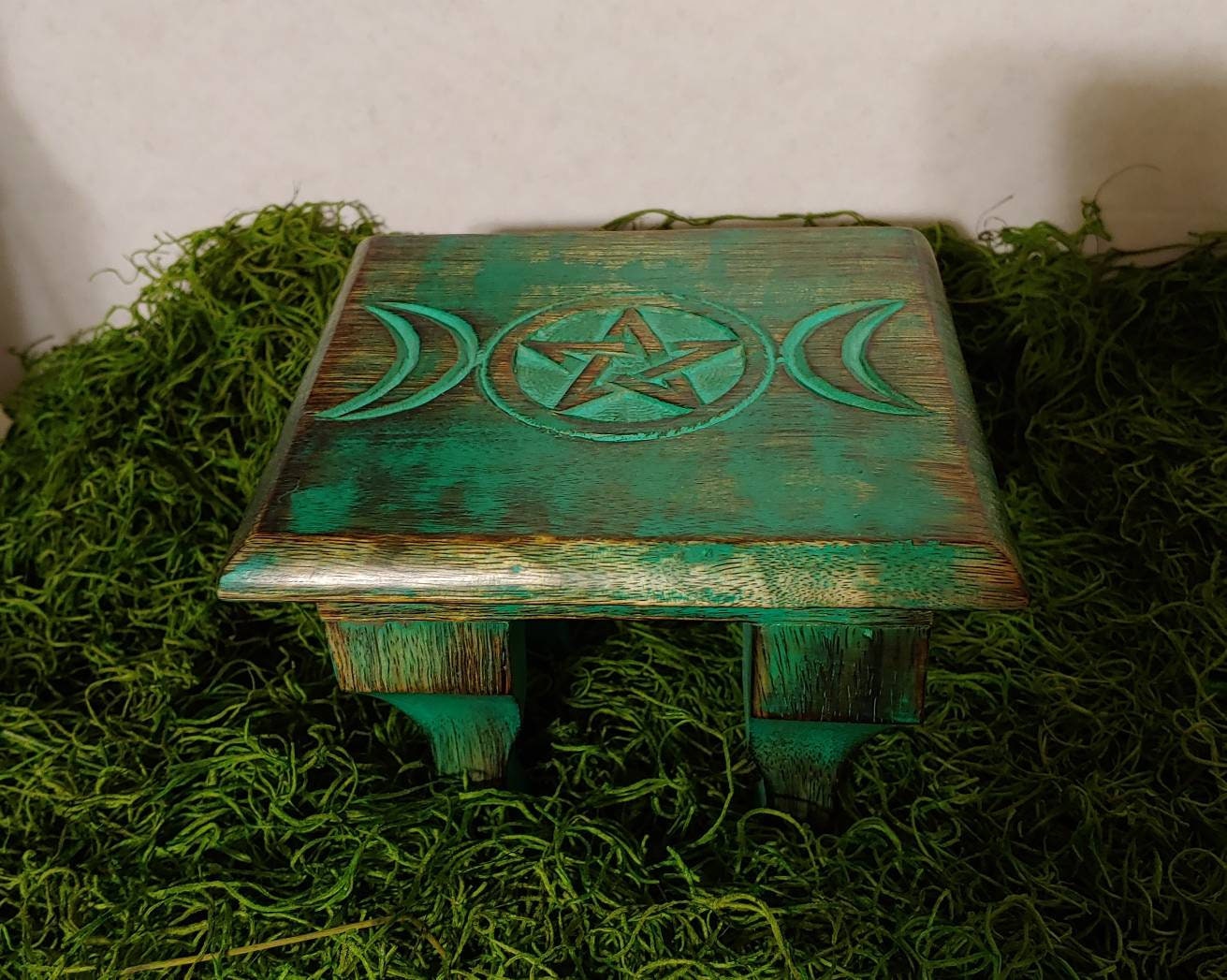 Handmade Triple Moon alter table available in multi colors. | Etsy