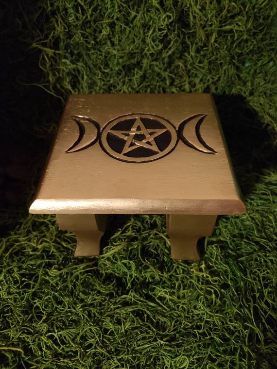 Handmade Triple Moon alter table available in multi colors. | Etsy