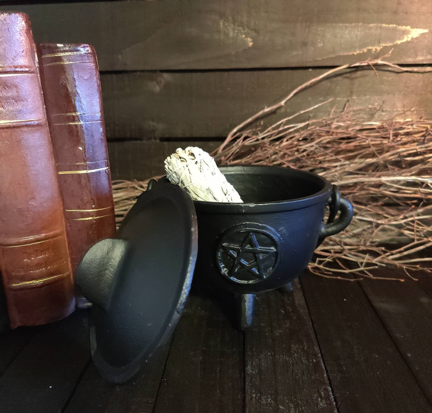 Large Pentacle Cast Iron Cauldron - Etsy