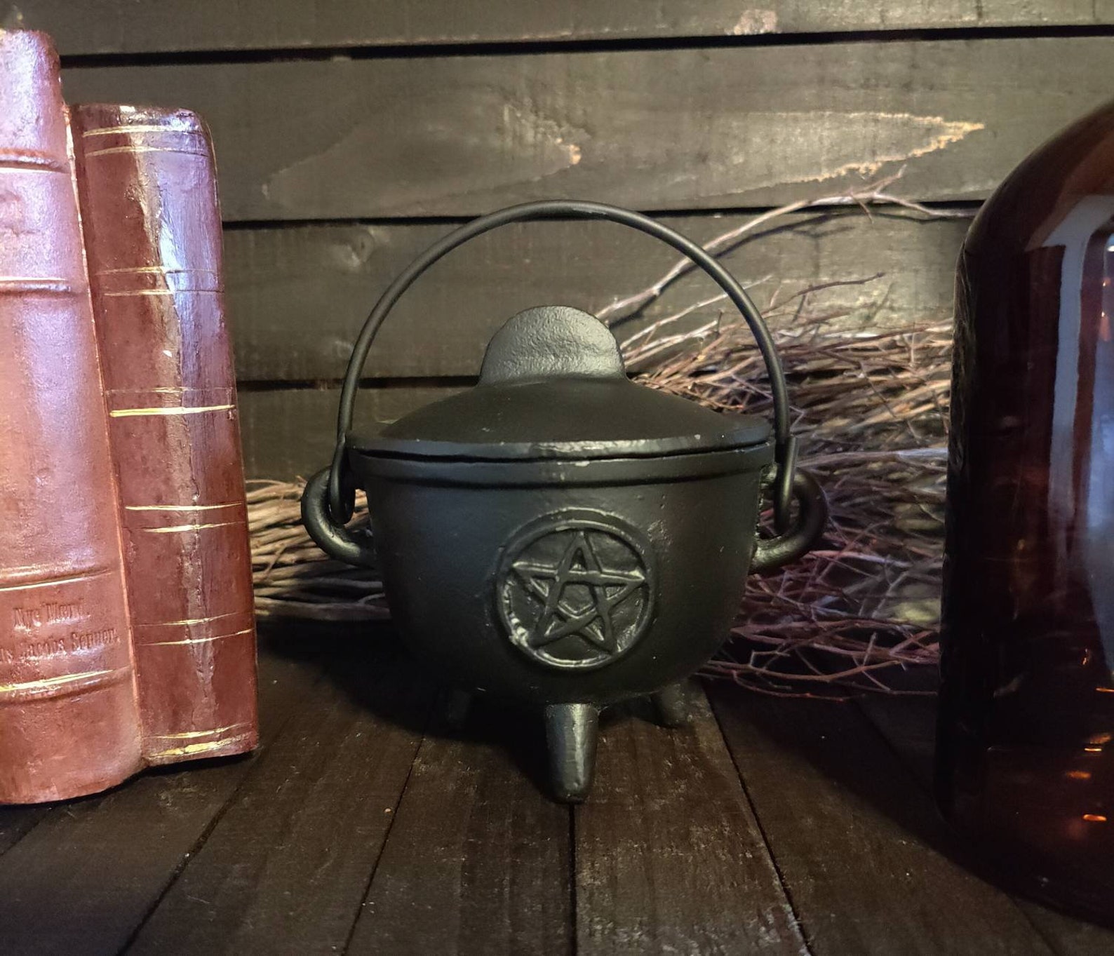 Large Pentacle Cast Iron Cauldron - Etsy