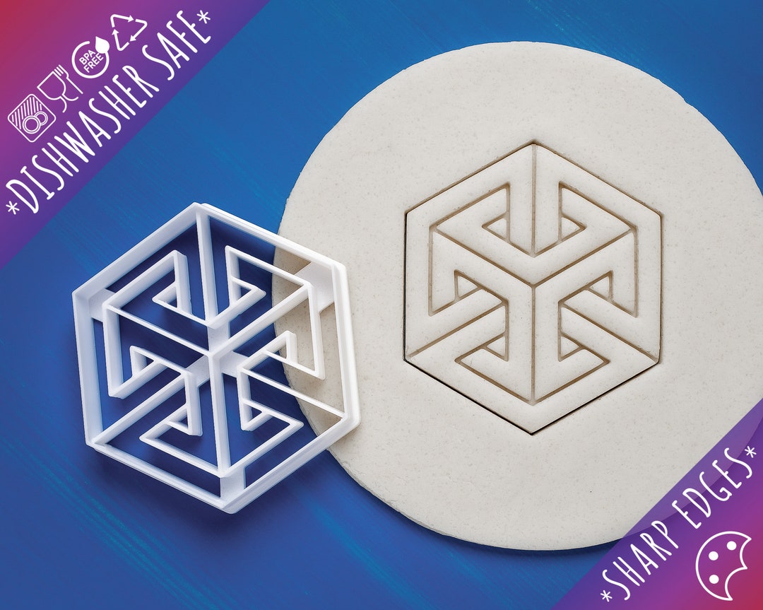 Sci-fi Cube Cookie Cutter Geometric Baking Decorating Fondant Party ...