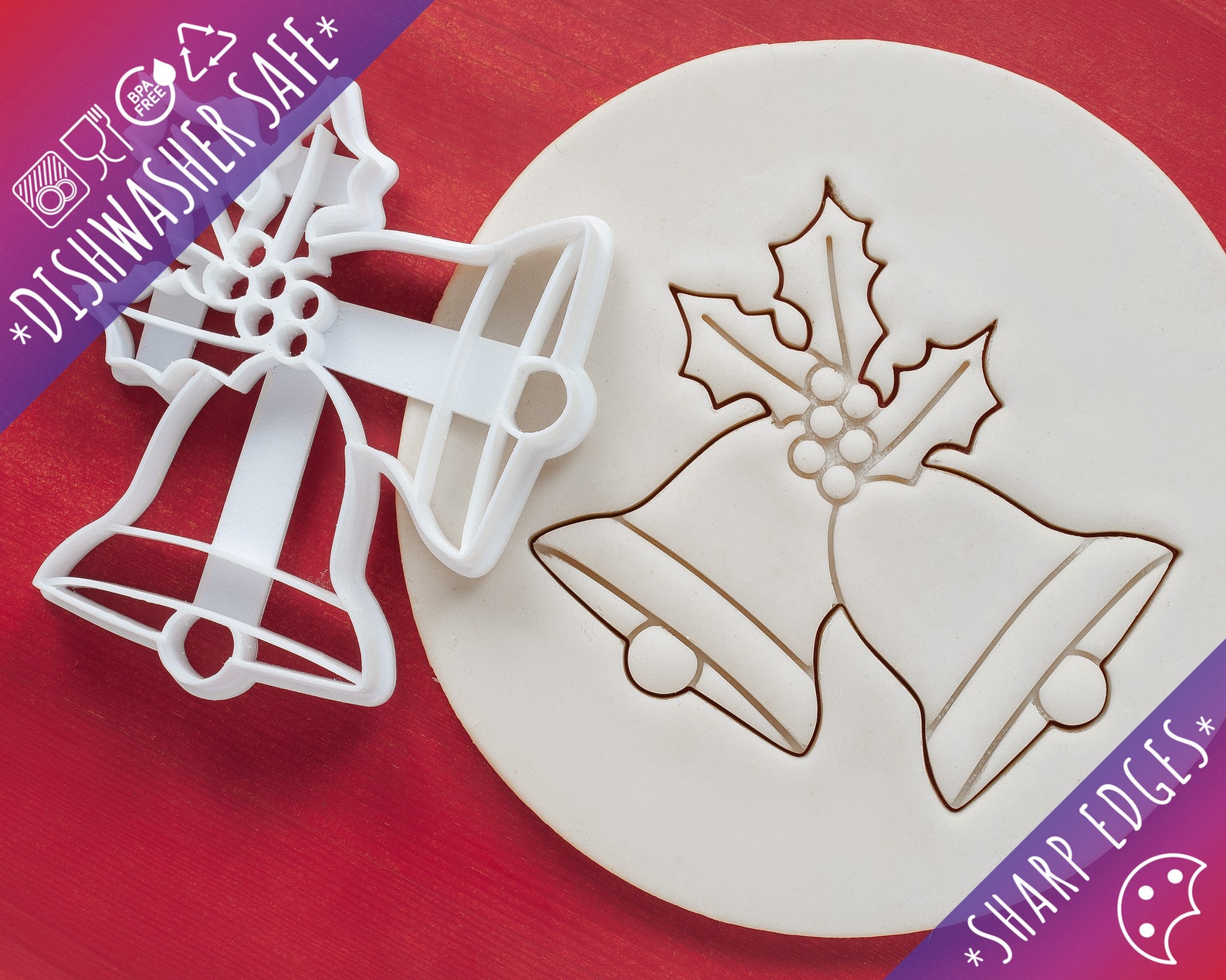 Christmas Bells Cookie Cutter, Dishwasher Safe, Biscuit Cutter, Sharp ...