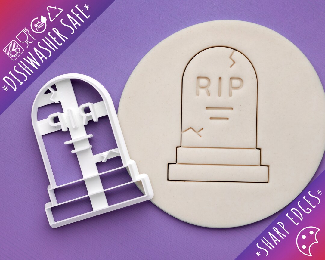 Halloween Tombstone Cookie Cutter Dishwasher Safe Sharp Cutting Edges ...