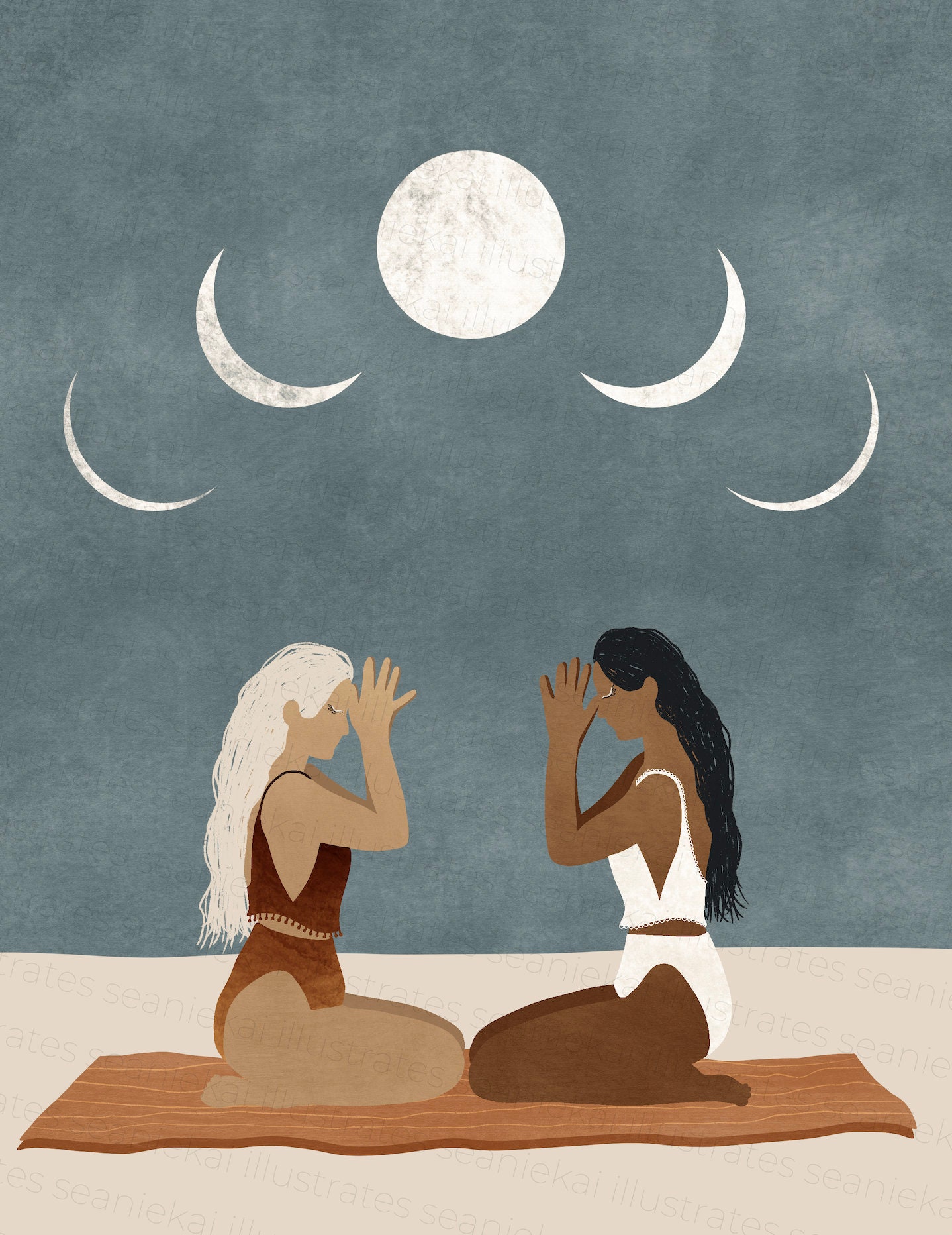 Yin Yang Women Illustration - Etsy