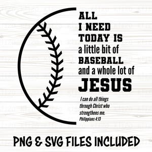Baseball & Jesus Christian Graphic - Philippians 4:13 Bible Verse ...