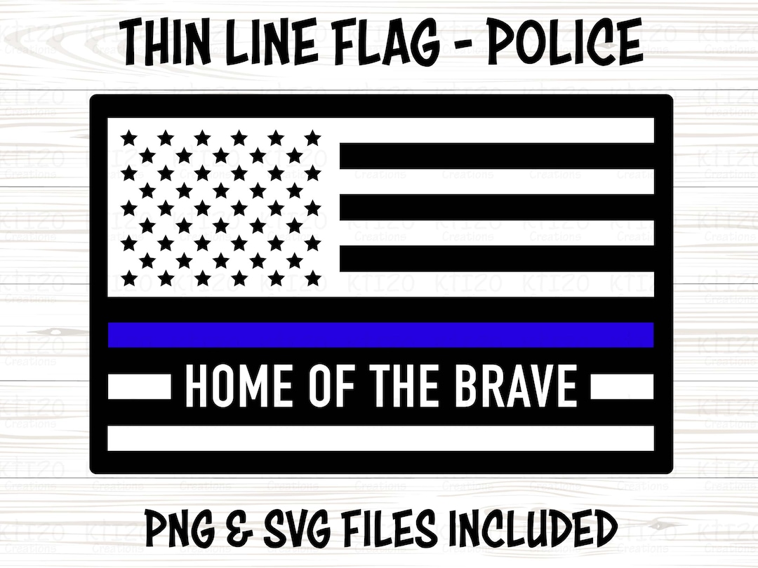Thin Line Support Flag SVG - Blue Police/law Enforcement - DIGITAL ...