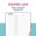Baby Diaper Changing Log, Printable Infant Diaper Tracker for Parents ...