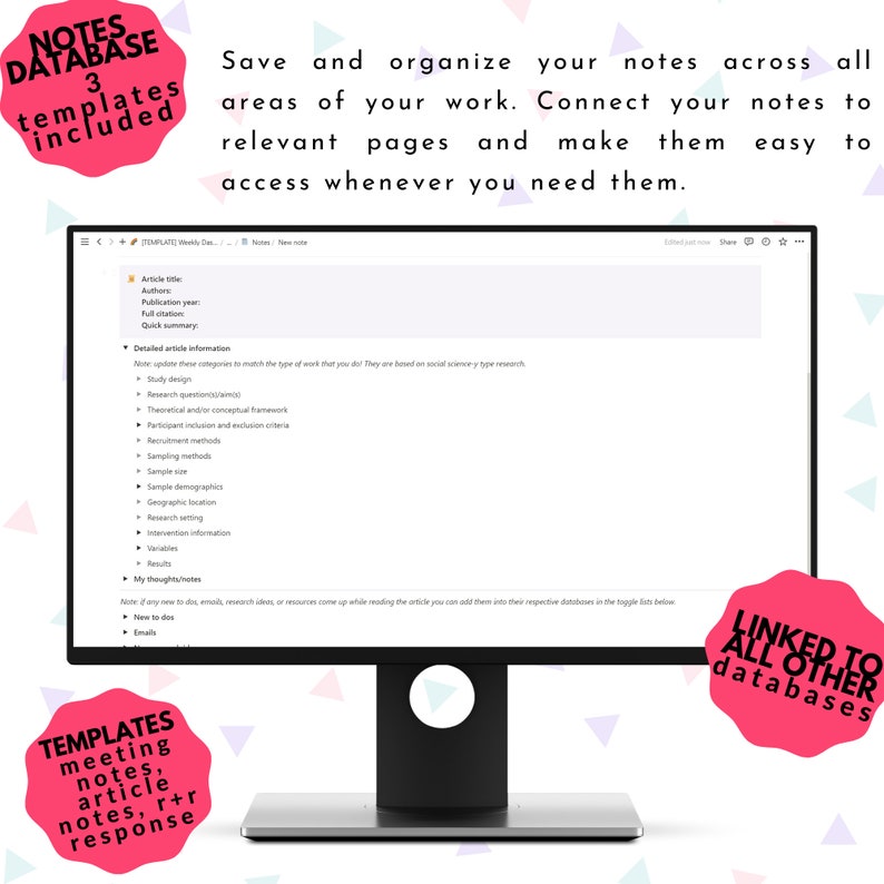 Notion Template for Professors, Phd Students, Grad Students, and Other ...