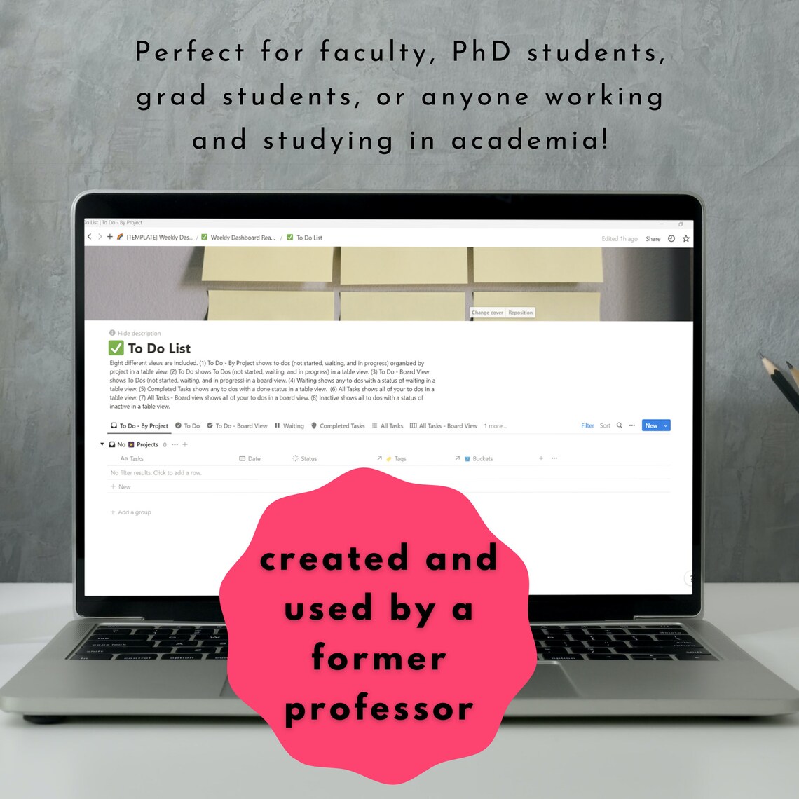 Notion Template for Professors Phd Students Grad Students - Etsy