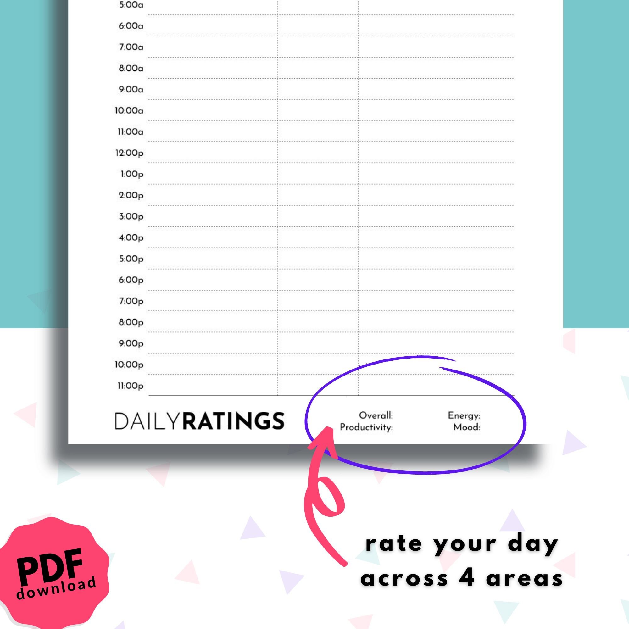 Hourly Daily Time Log/time Tracker for Improving Time Management and ...