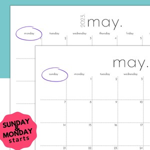 May 2023 Printable Digital Fillable Calendar With Sunday & - Etsy