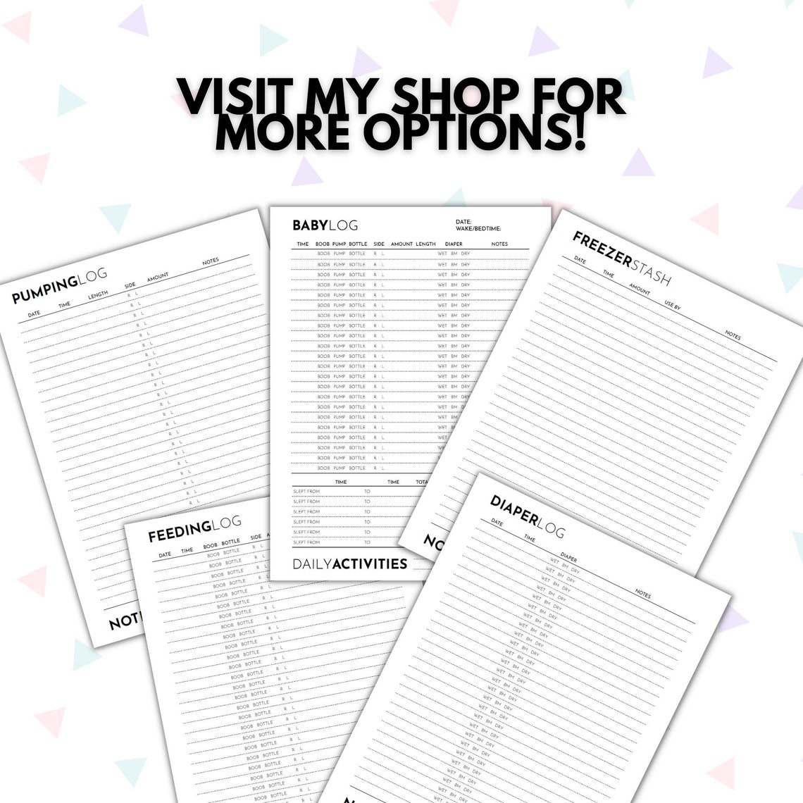 Baby Diaper Changing Log, Printable Infant Diaper Tracker for Parents ...