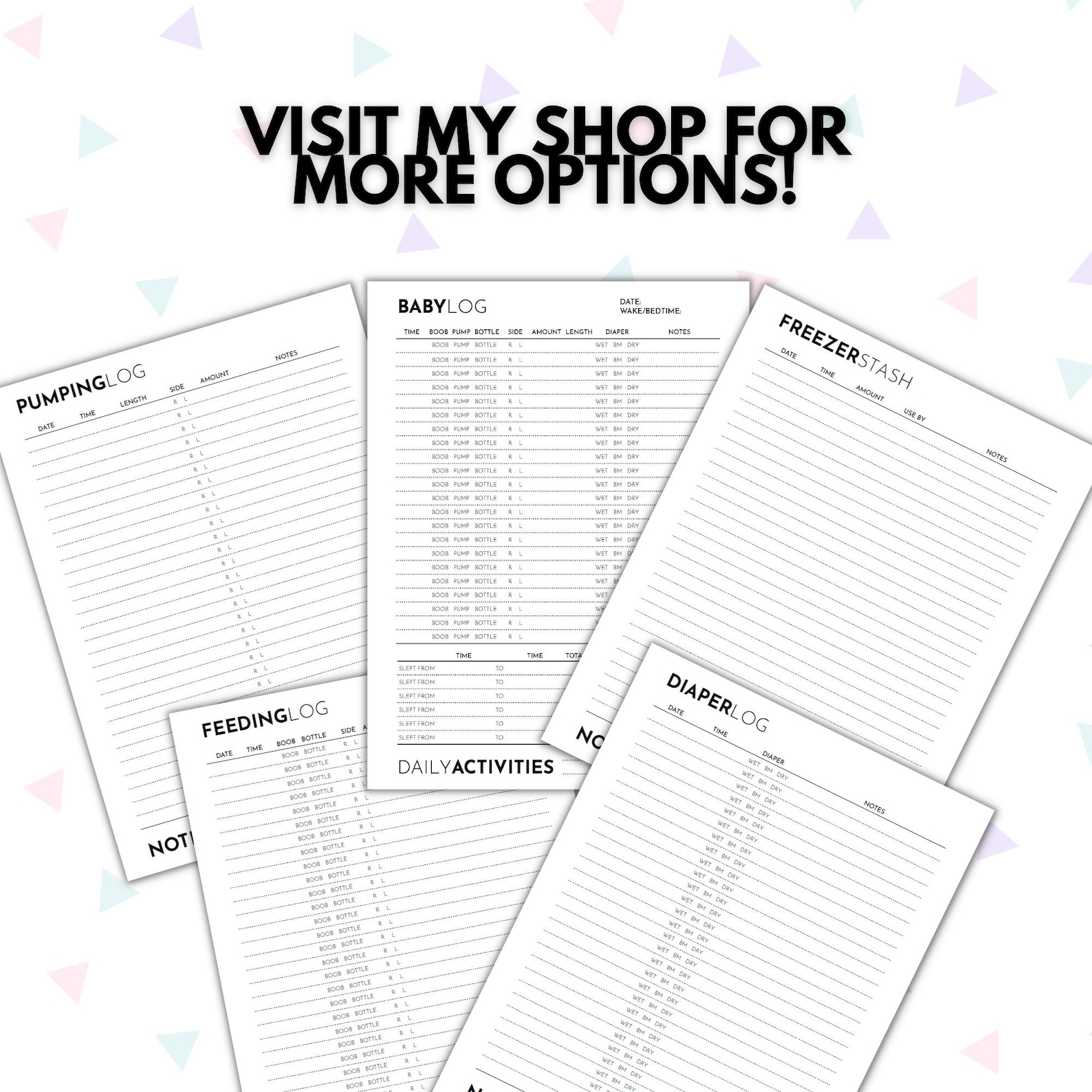 Baby Diaper Changing Log, Printable Infant Diaper Tracker for Parents ...