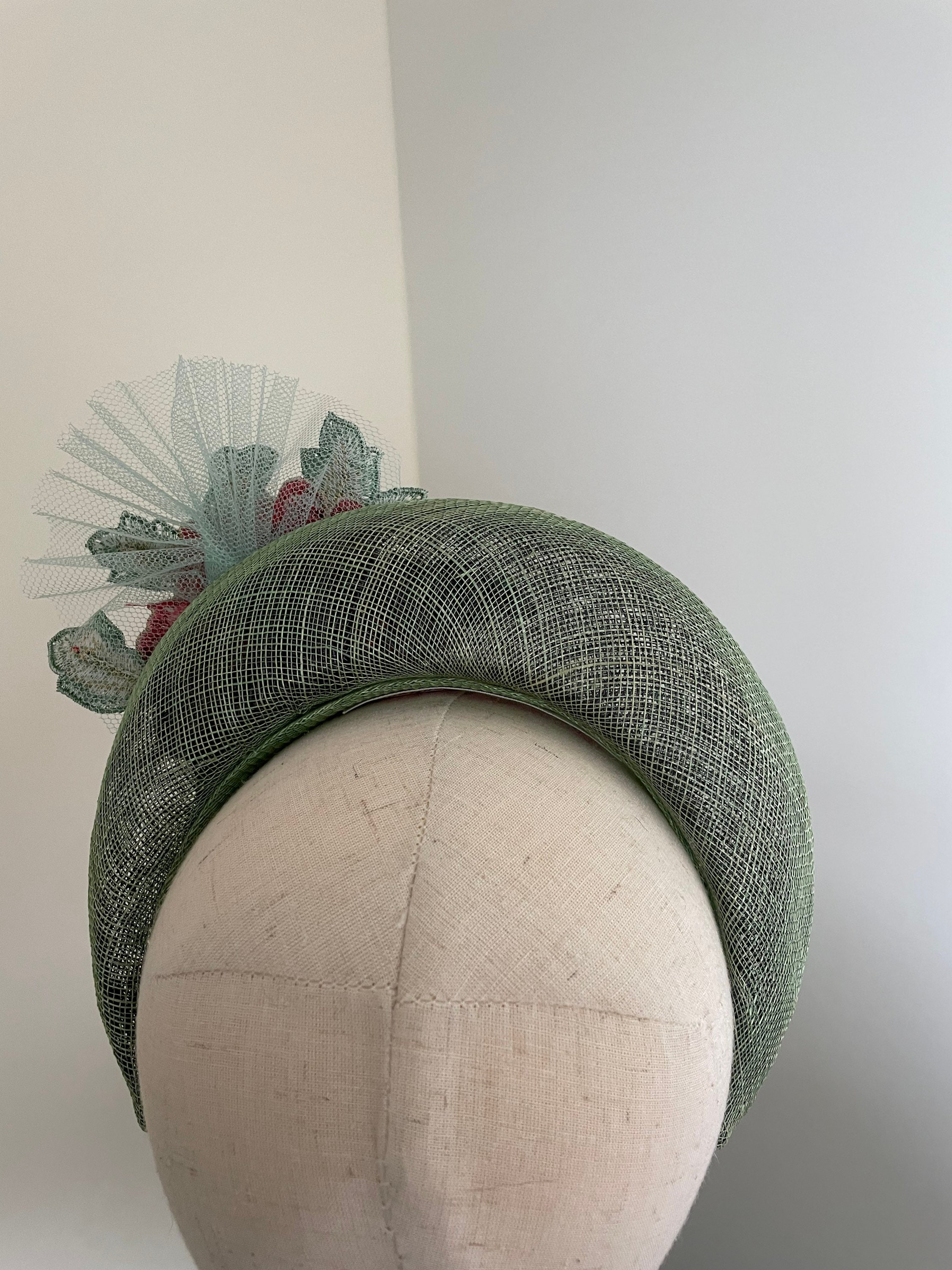 Light Green Halo Fascinator Hat With Appliqué - Etsy