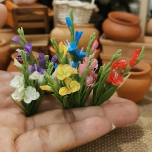 Handmade Miniature Clay Gladiolus Flower Bouquet - Dollhouse Flowers - Etsy