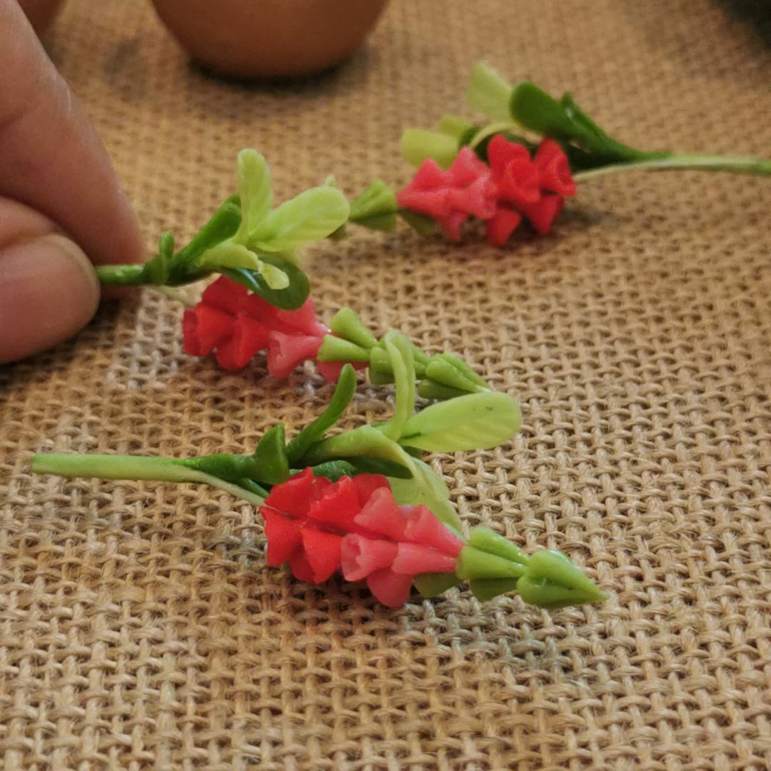 Miniature Red Color Foxglove Bunch of Flowers, Miniature Red Color ...