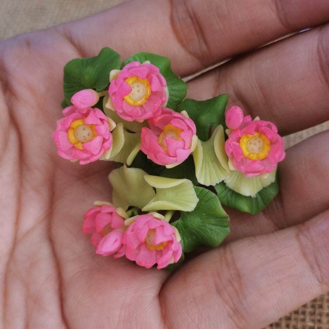 3 Miniature Pink Lotus Bunch of Flower, Miniature Pink Color Flower ...