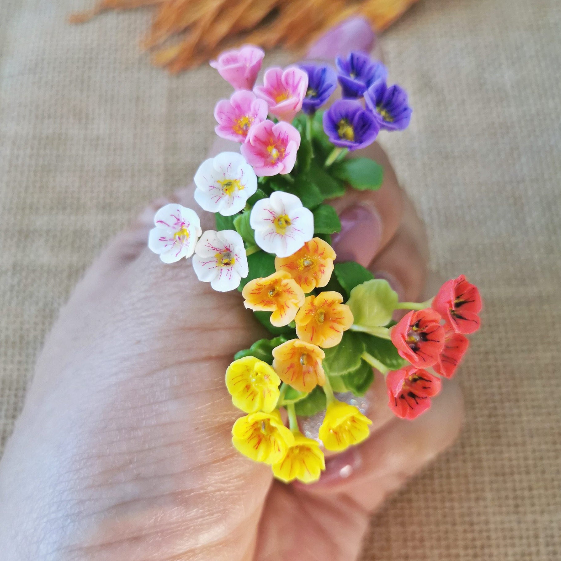 6 Miniature Dollhouse Bunch of Flowers Miniature Colorful - Etsy