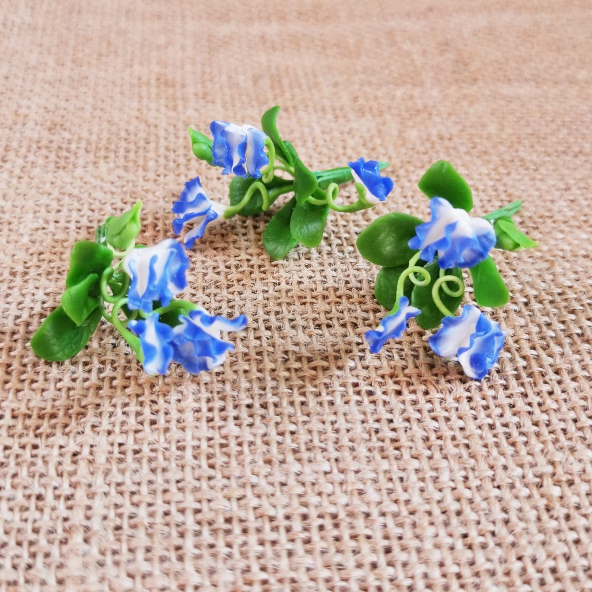 3 Miniature Blue Sweet Pea Bunch of Flower miniature Blue - Etsy