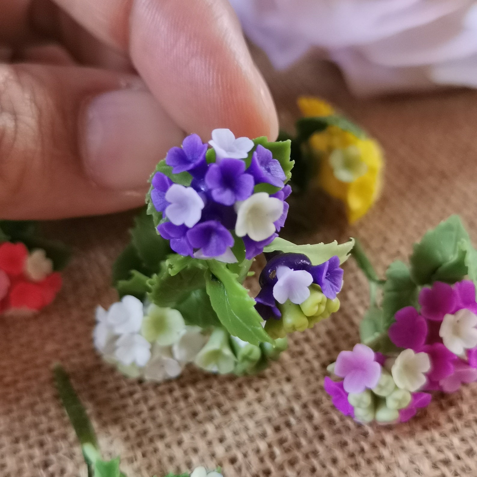 6 Miniature Dollhouse Bunch of Flowers Miniature Colorful | Etsy