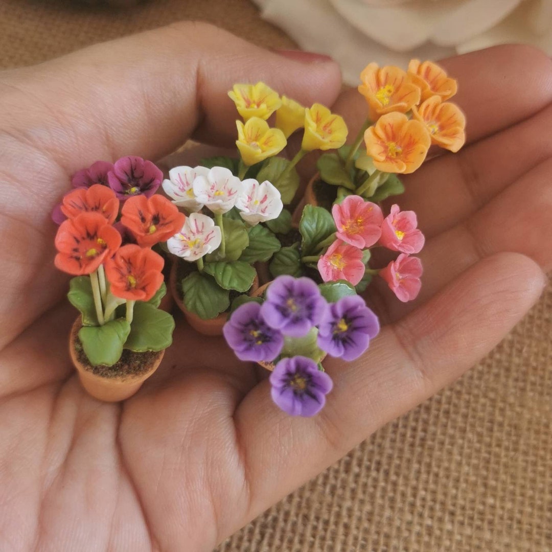 Miniature Dollhouse Primrose Bunch of Flowerminiature Flower - Etsy