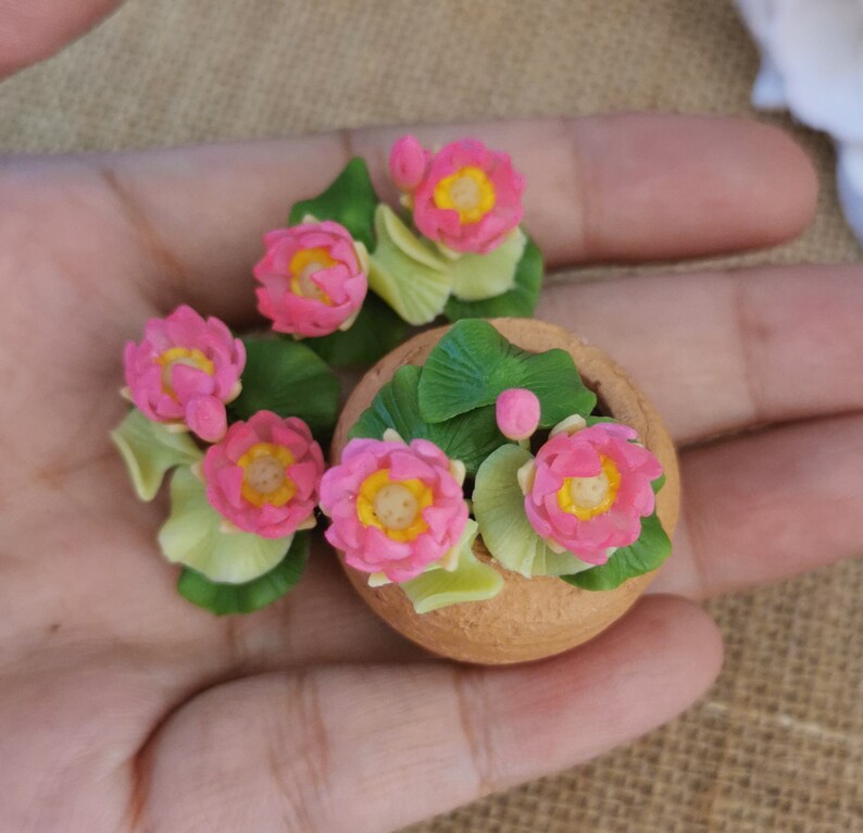 3 Miniature Pink Lotus Bunch Of Flower Miniature Pink Color | Etsy