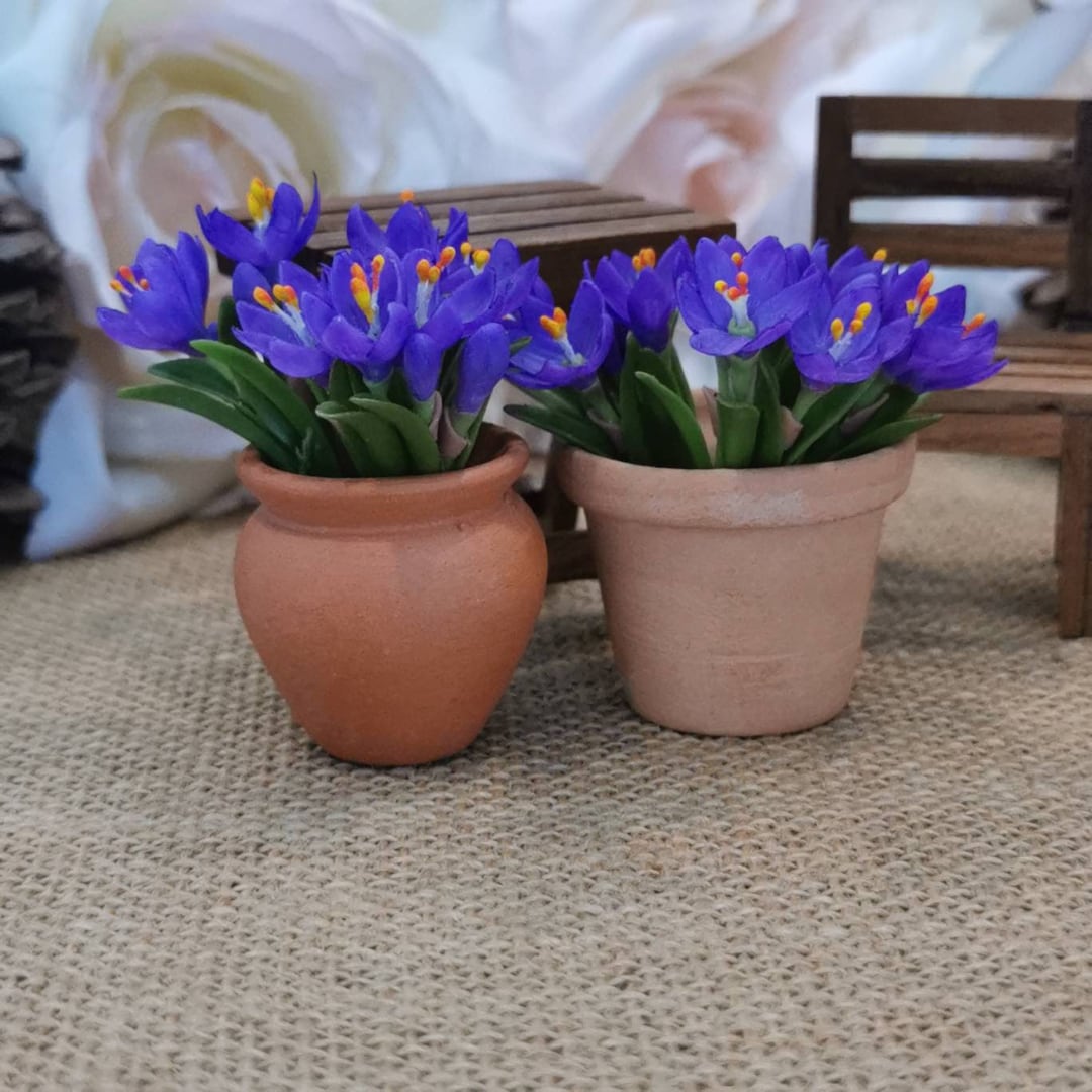 Miniature Dollhouse Purple Crocus Bunch of Flower,miniature Purple ...