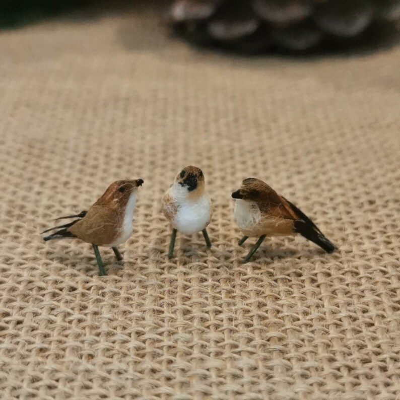Handmade Miniature Sparrow Birds: Dollhouse Animal Crafts - Etsy