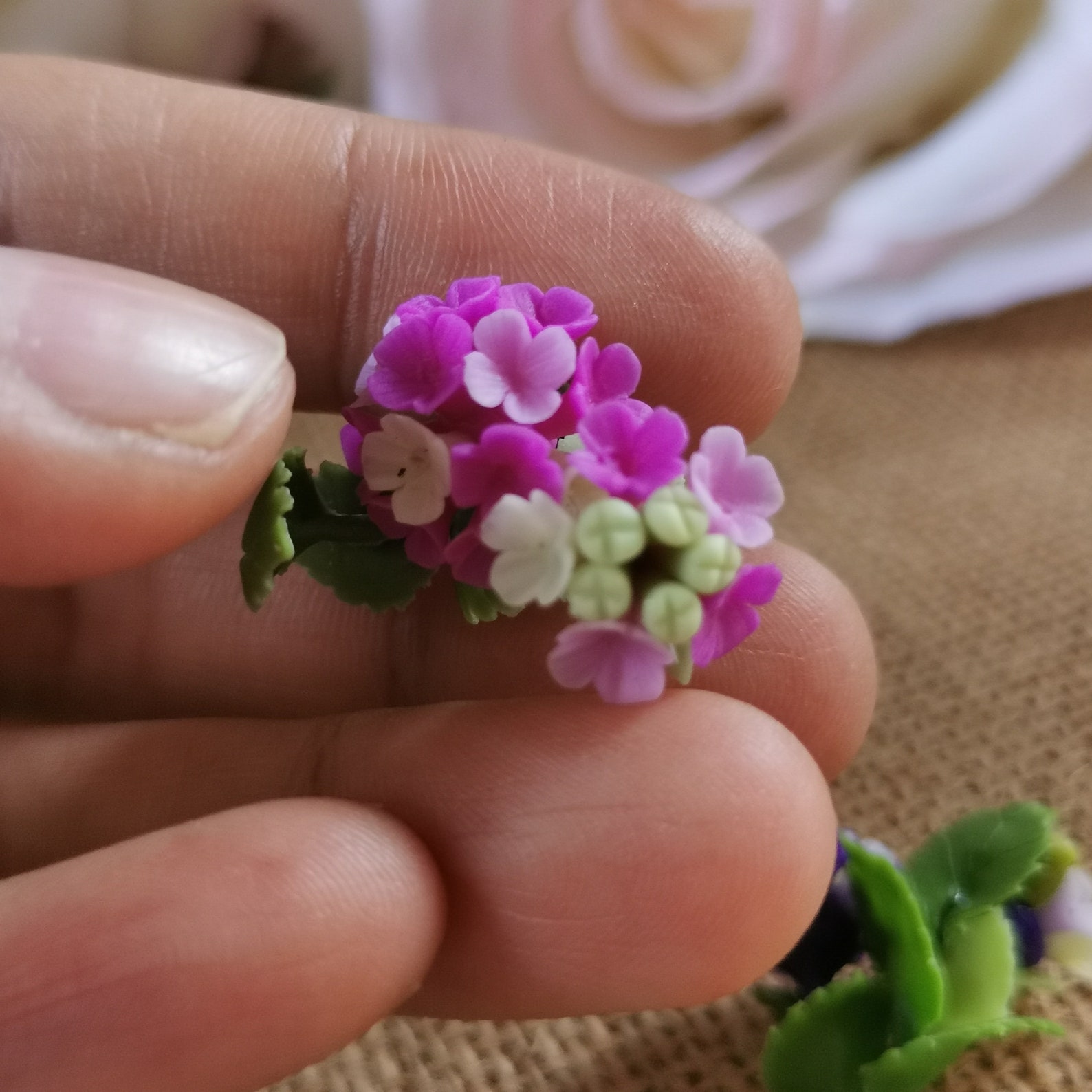 6 Miniature Dollhouse Bunch of Flowers Miniature Colorful | Etsy