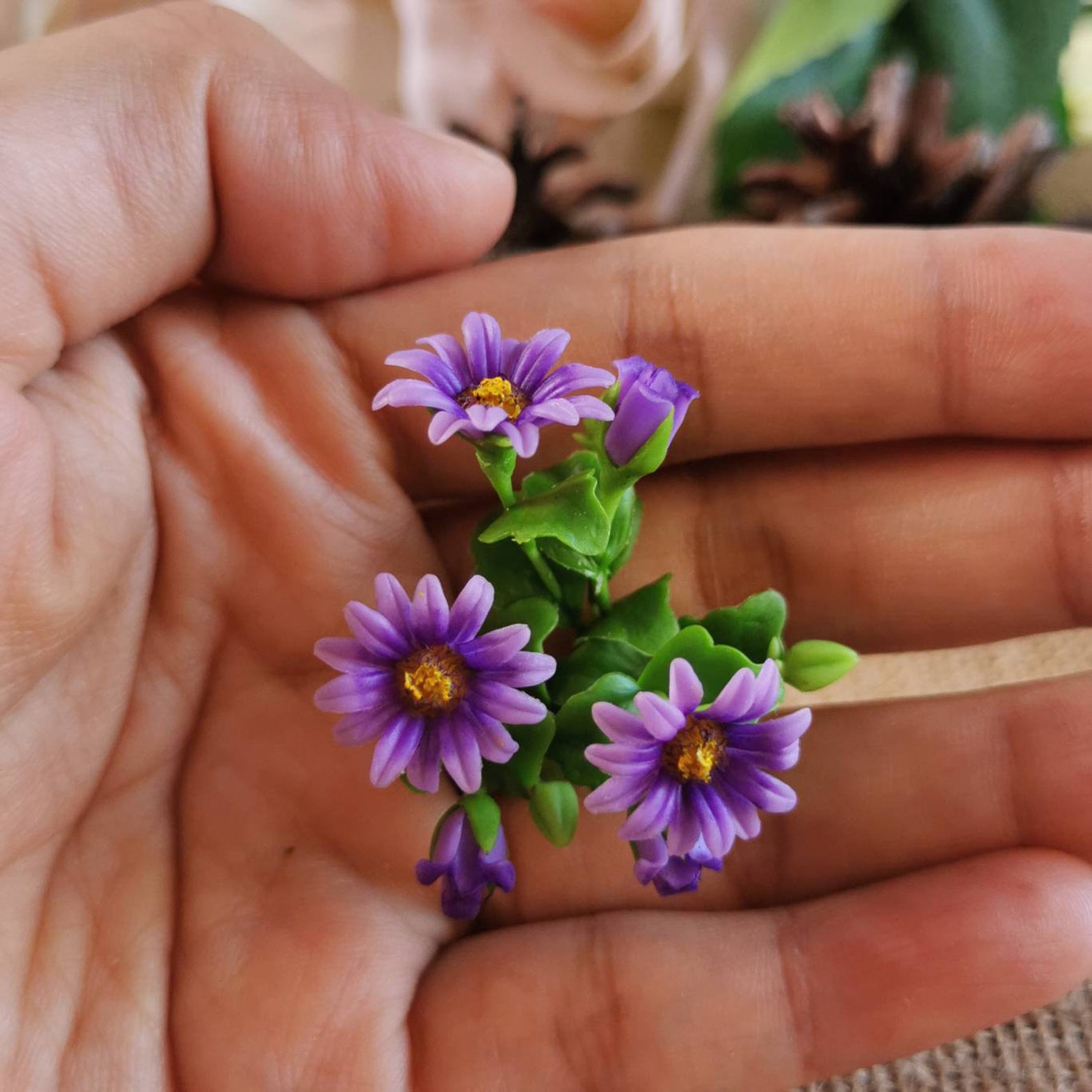Miniature Dollhouse Bunch of Flowers Miniature Colorful - Etsy