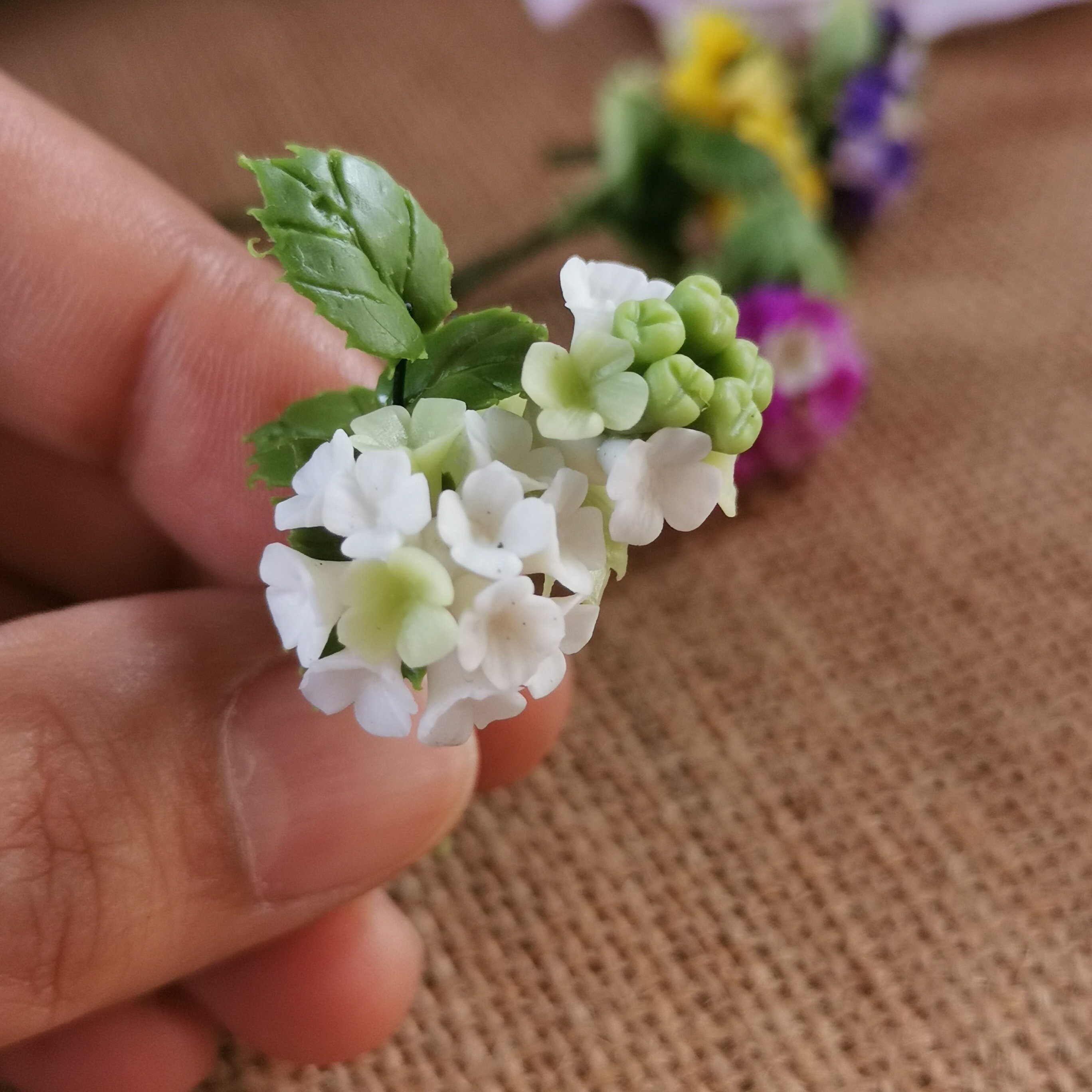 6 Miniature Dollhouse Bunch of Flowers Miniature Colorful | Etsy