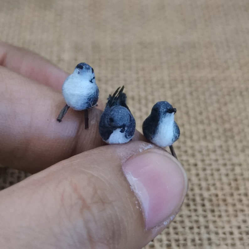 Handmade Miniature Swallow Birds: Dollhouse Animal Crafts - Etsy