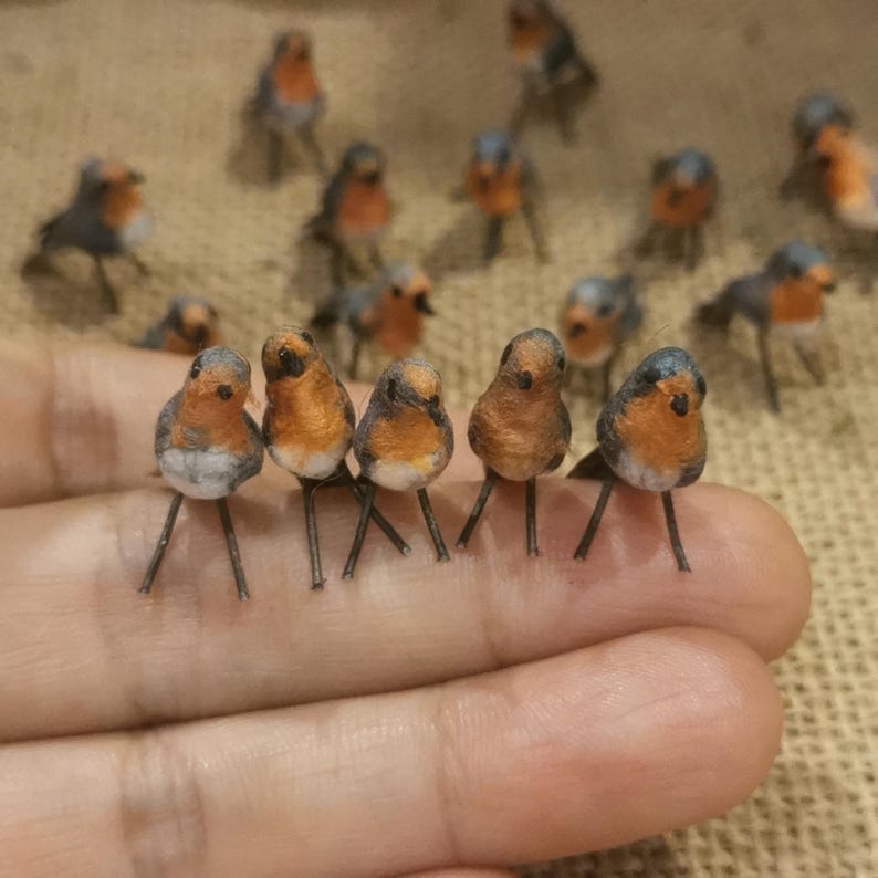 Handmade Miniature Barn Swallow Birds: Dollhouse Animal Crafts - Etsy UK