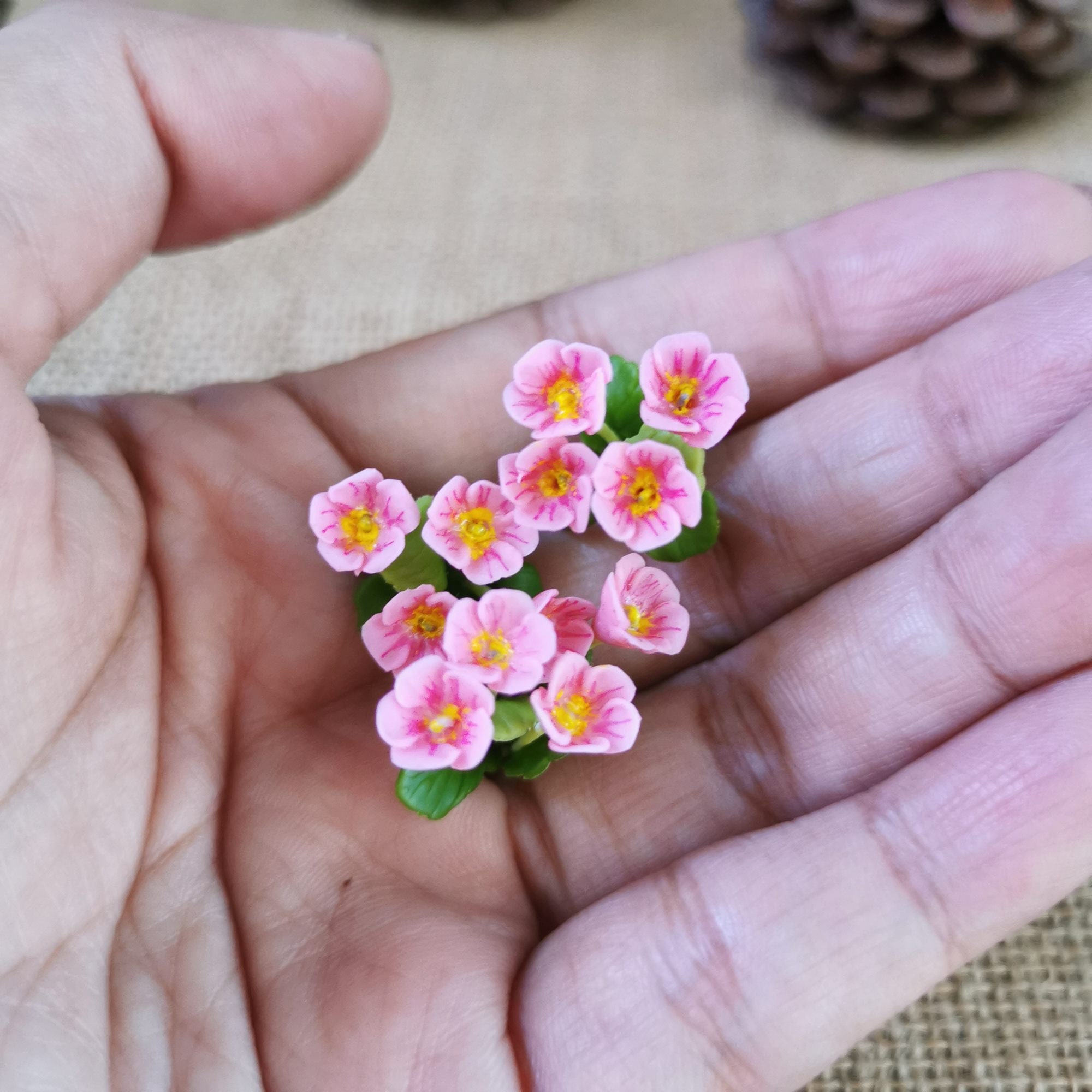 3 Miniature Dollhouse Primrose Bunch of Flowerminiature Pink - Etsy