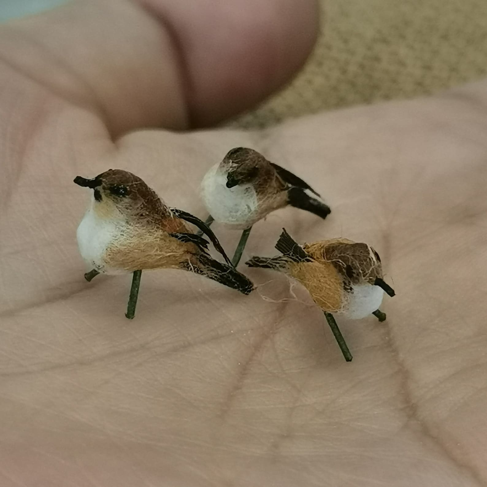 Handmade Miniature Sparrow Birds: Dollhouse Animal Crafts - Etsy