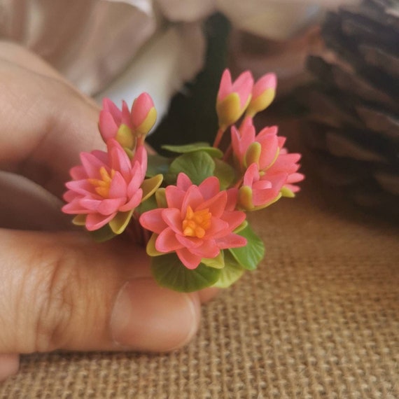 Miniature Water Lily Flower Bunch of Flowersminiature Pink - Etsy