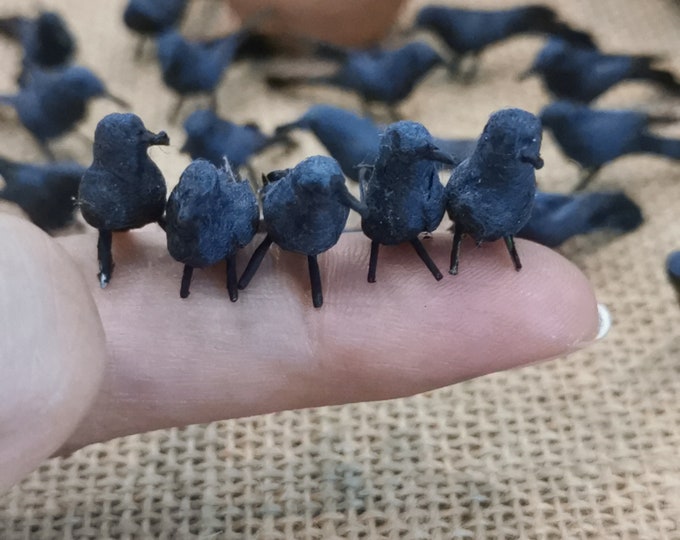 1;12 Scale Handmade Bird, Miniature Raven Bird , Black Bird - Etsy