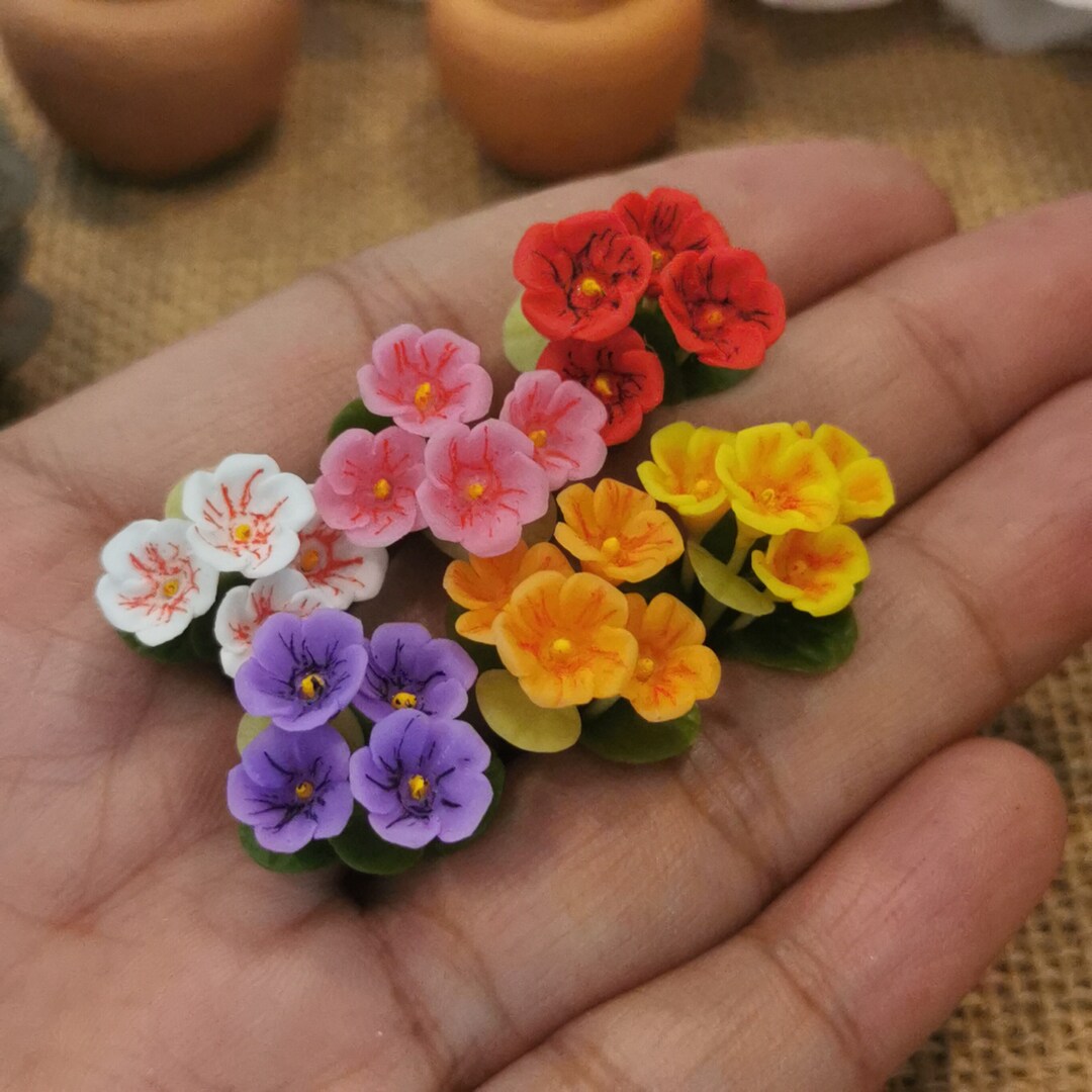 6 Miniature Dollhouse Bunch of Flowers, Miniature Colorful Flower ...