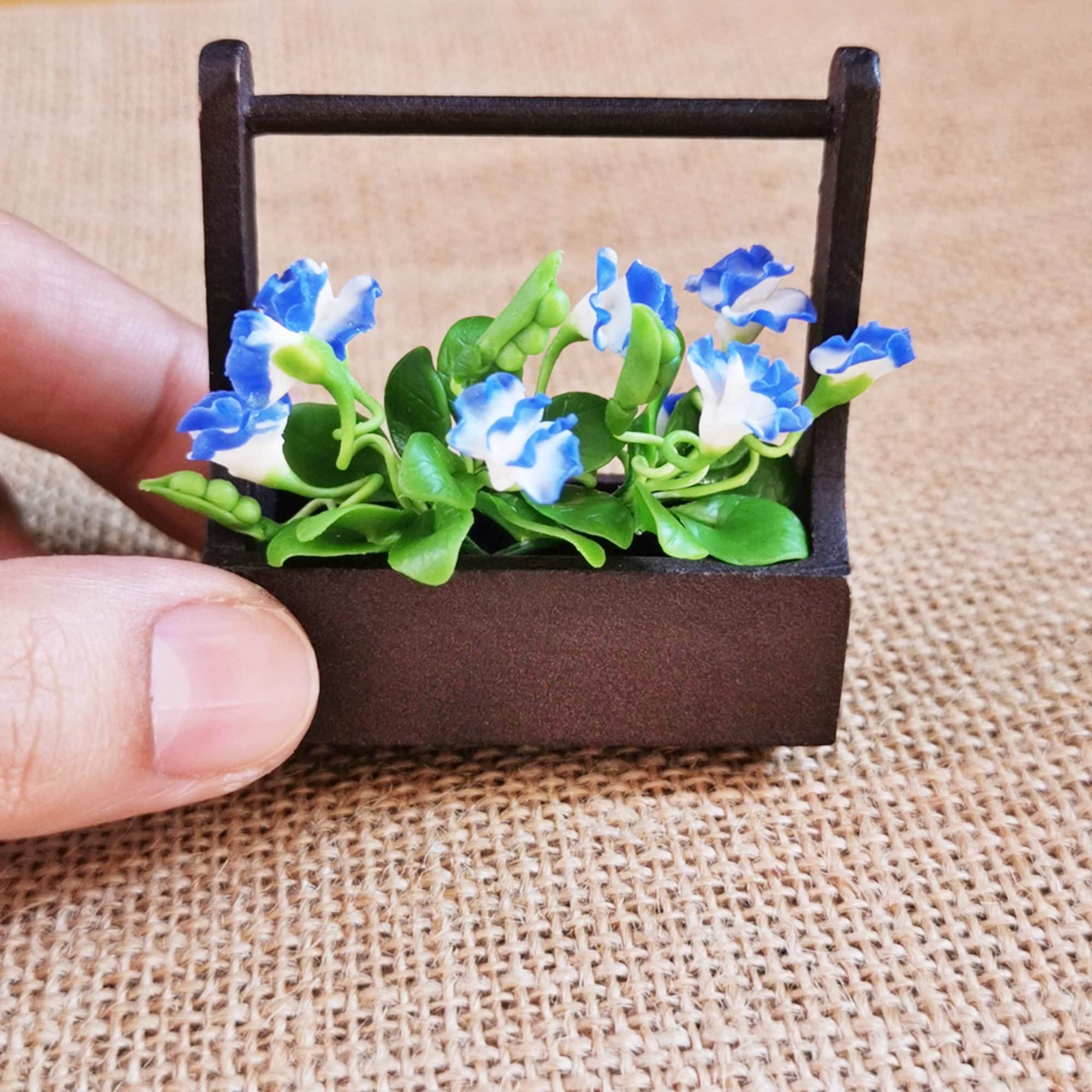 3 Miniature Blue Sweet Pea Bunch of Flower Miniature Blue | Etsy