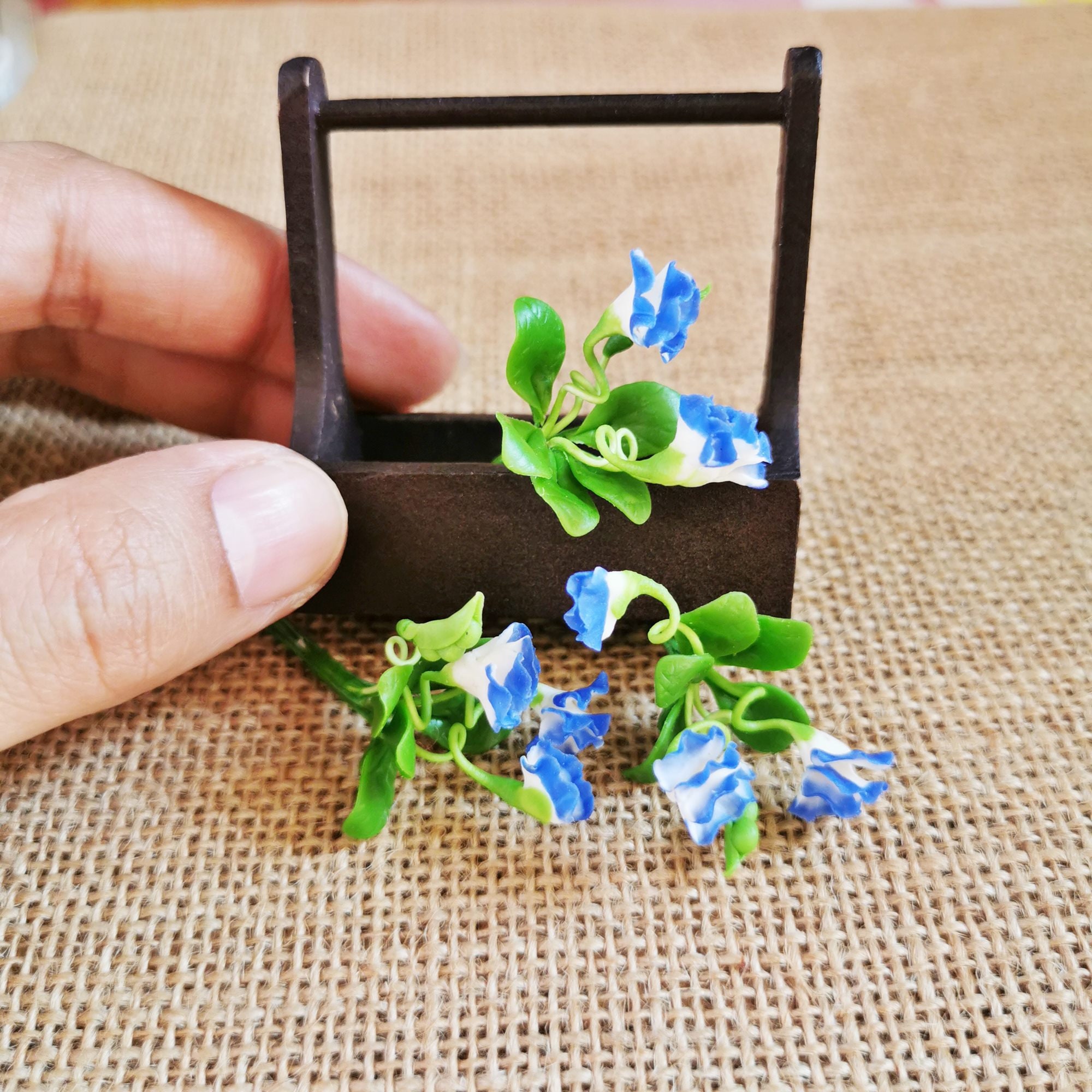 3 Miniature Blue Sweet Pea Bunch of Flower miniature Blue - Etsy