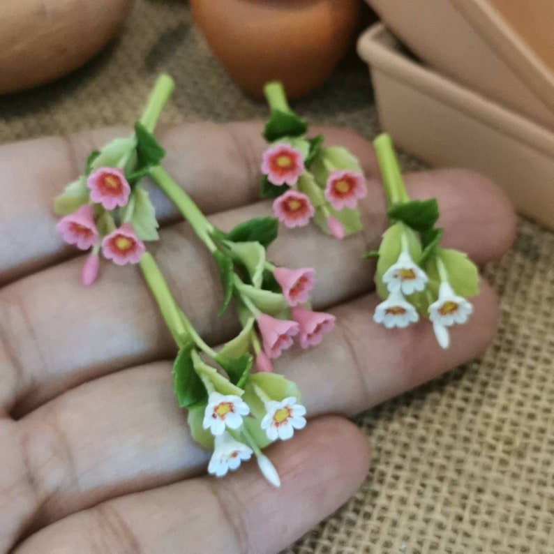 Maceta de gazania en miniatura para casa de muñecas: ramo de arcilla ...