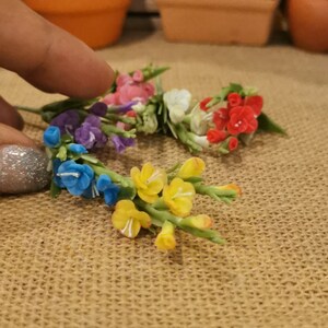 Handmade Miniature Clay Gladiolus Flower Bouquet - Dollhouse Flowers - Etsy