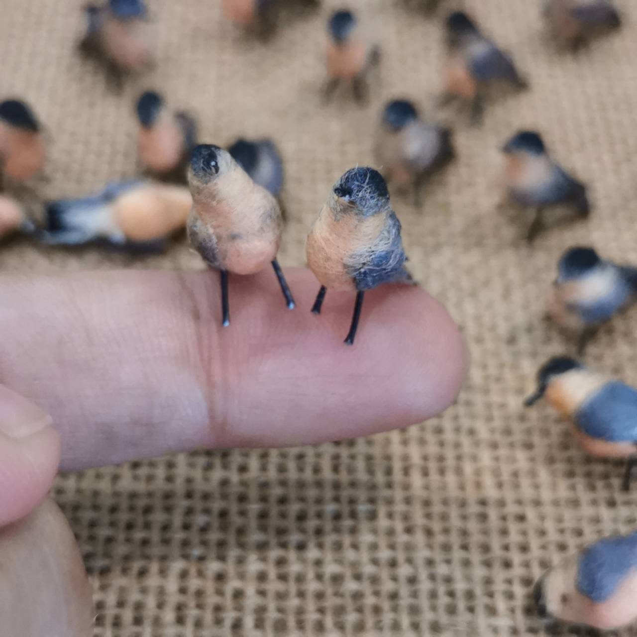 Handmade Miniature Bullfinch Birds: Dollhouse Animal Crafts - Etsy
