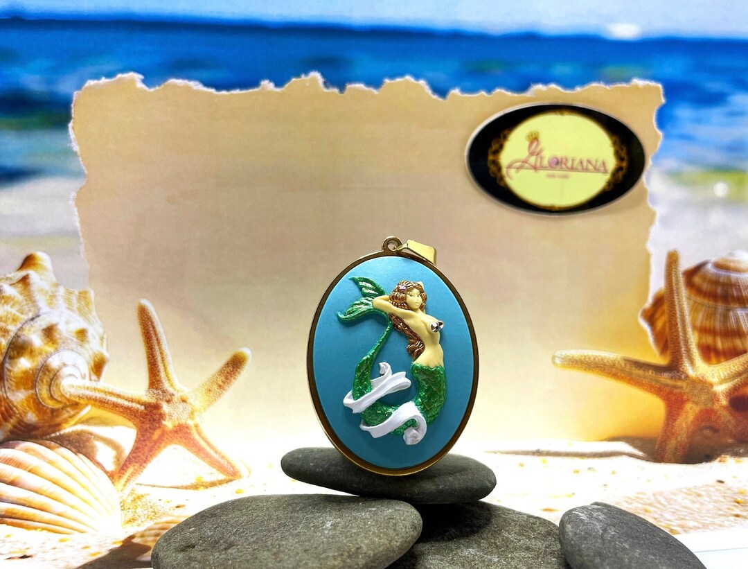 Mermaid Cameo, Pendant Necklace, Mermaid Jewelry, Summer Jewelry, Beach ...