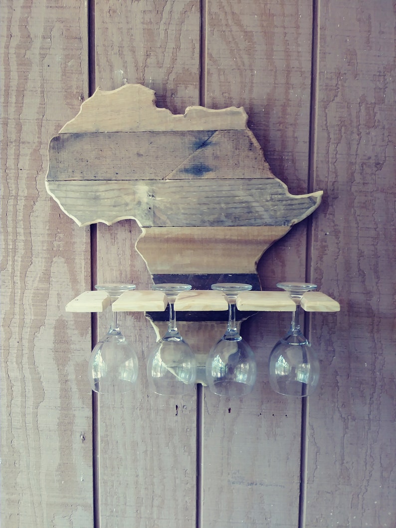 Africa Wineglass Display | Pallet Wood | Custom Made - Etsy